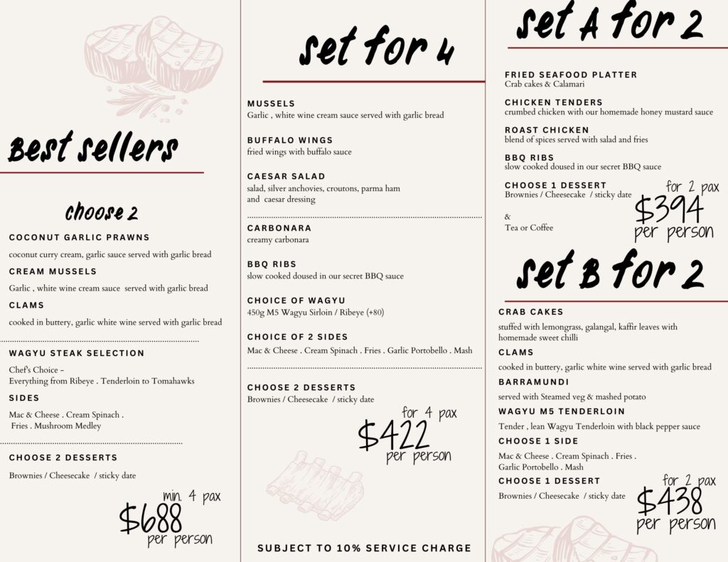 The Den Menu | TM EATS | Wagyu Steak House | Sai Ying Pun